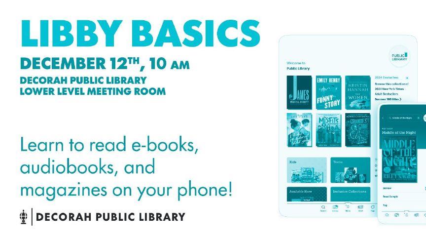 Decorah Library to Host "Libby Basics" Workshop Dec. 10 | decorahnews ...